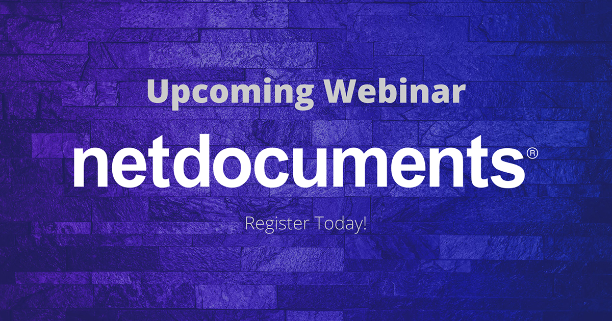 NetDocuments Deminar | Demo of NetDocuments: 5 Ways an Intelligent DMS is Helping You Work ...